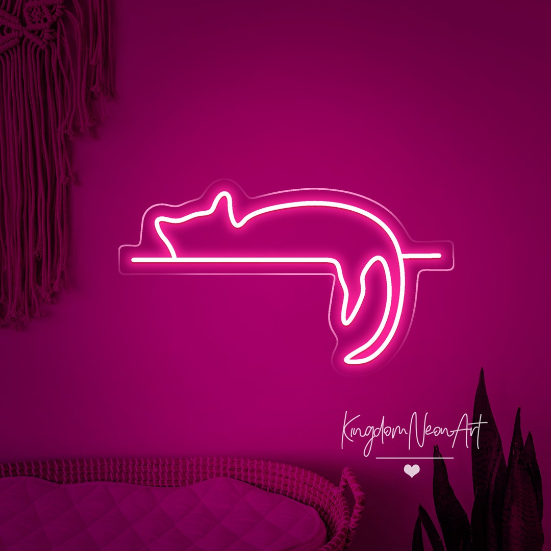 Walking Cat LED Neon Sign, Custom Wall Decor - Etsy