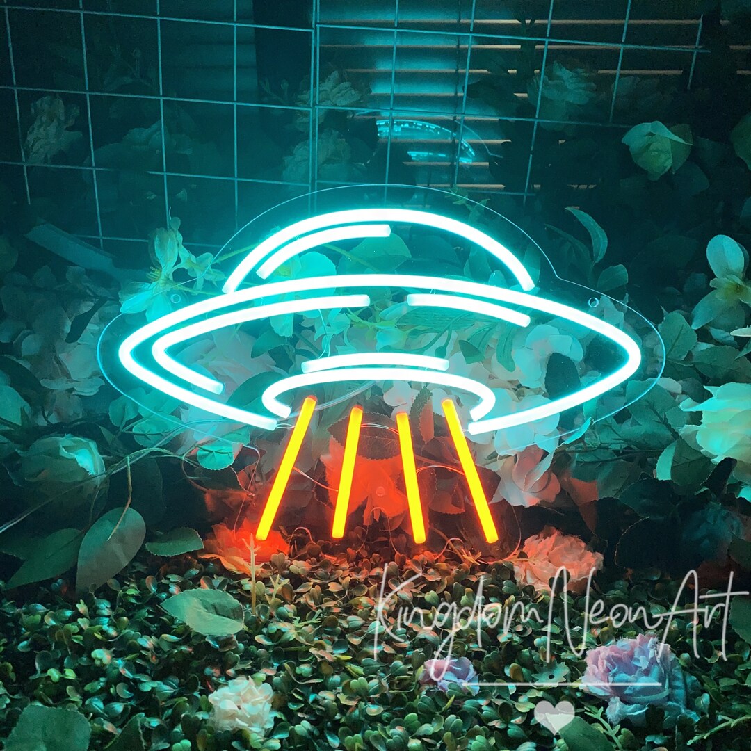 UFO Neon Sign Custom Neon Sign Flying Saucer Neon Sign Bedroom Led ...