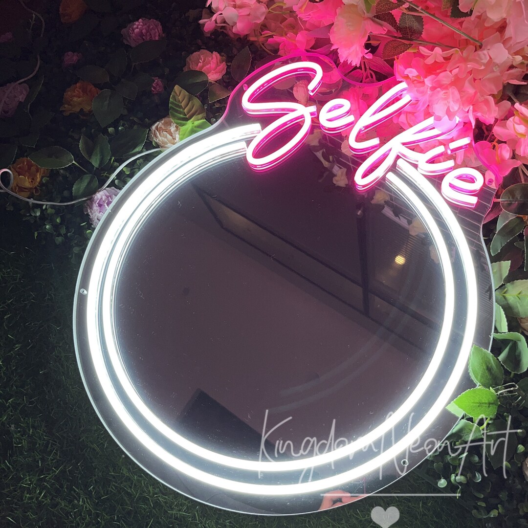 Selife Mirror Neon Sign Custom Neon Sign Unique Circle Etsy