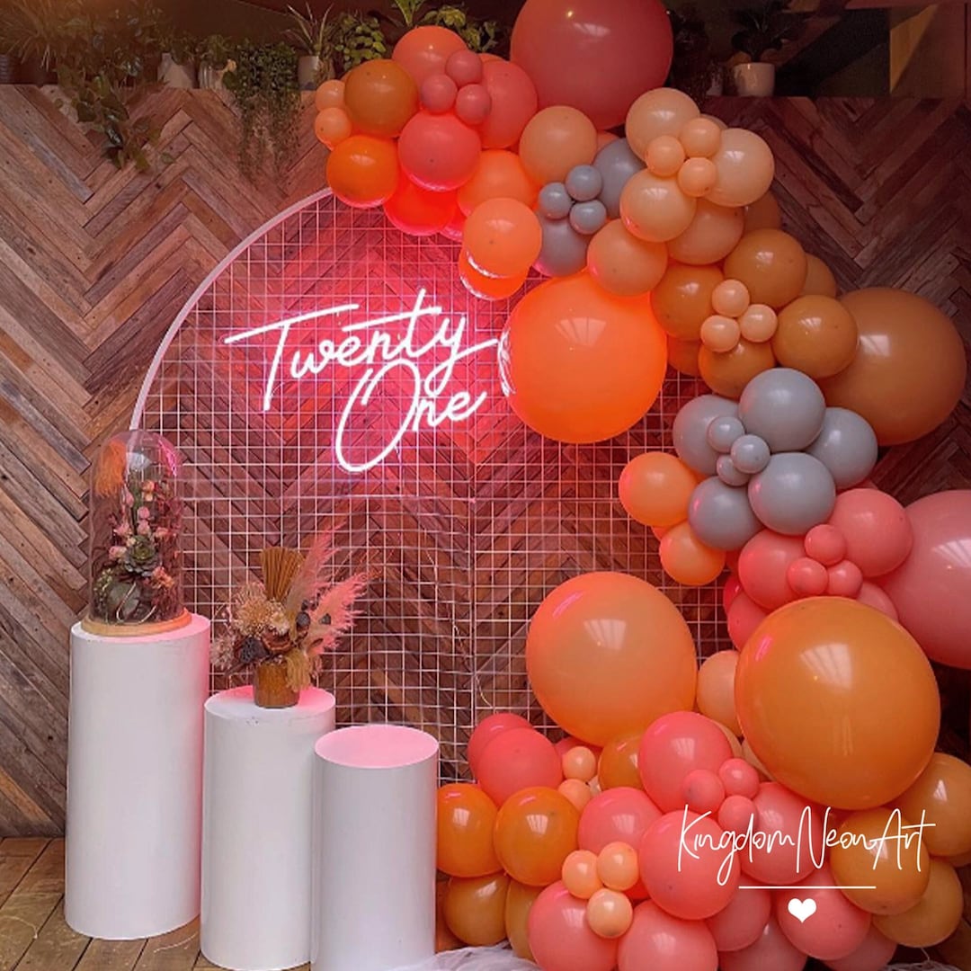 Twenty One Neon Sign Custom Neon Sign 21th Birthday Party Wall Decor ...