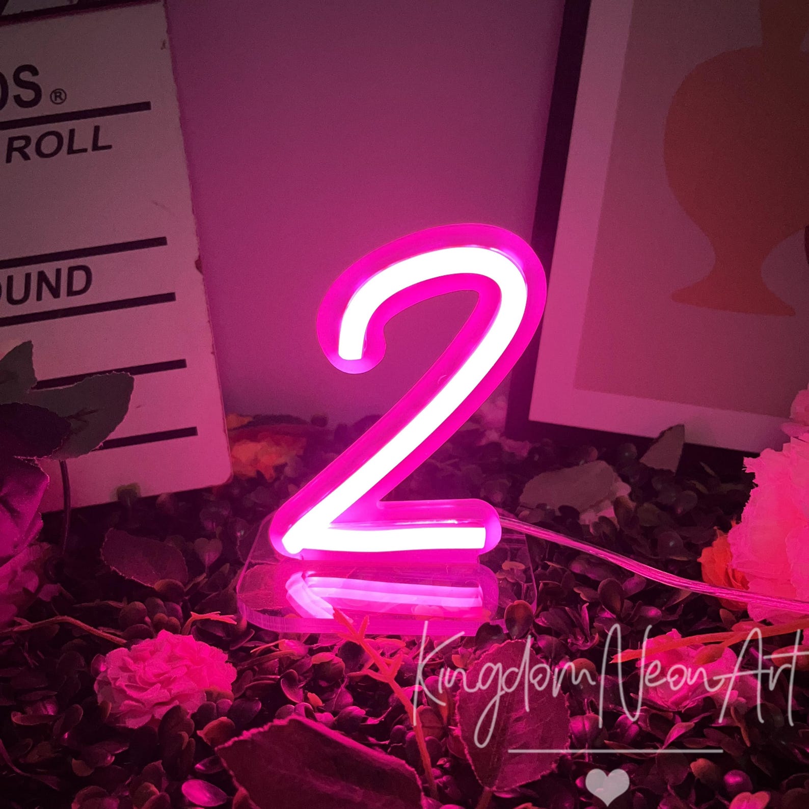 Custom Number Wedding Neon Sign, Personalized Desk Numbers Lamp ...