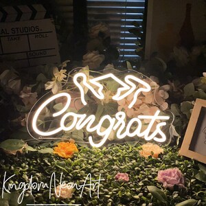 Congrats Neon Sign Custom Neon Sign Graduation Party Decor Led Light ...