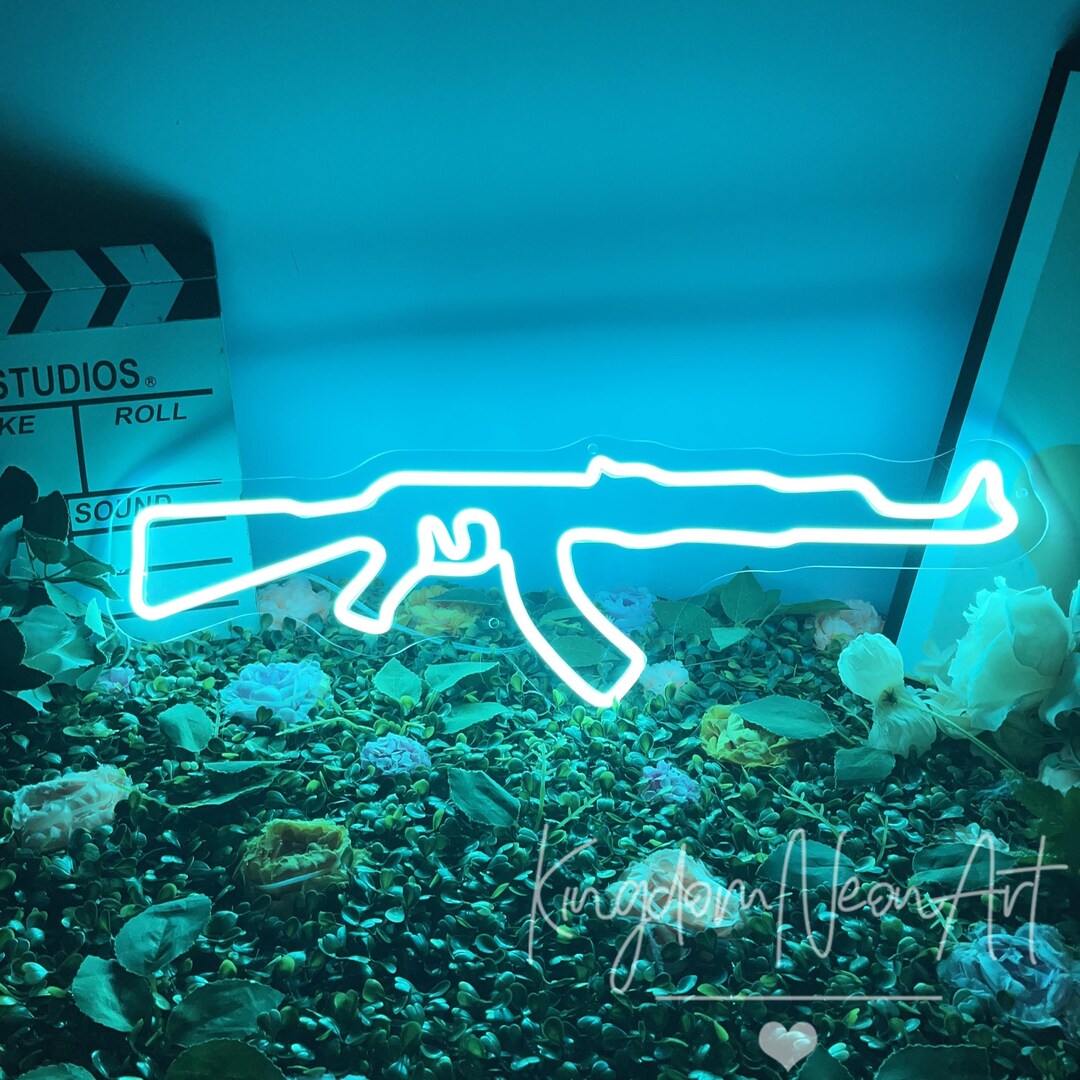 Toy Gun Neon Sign Custom Neon Sign Gun Led Neon Light Game Room Wall ...
