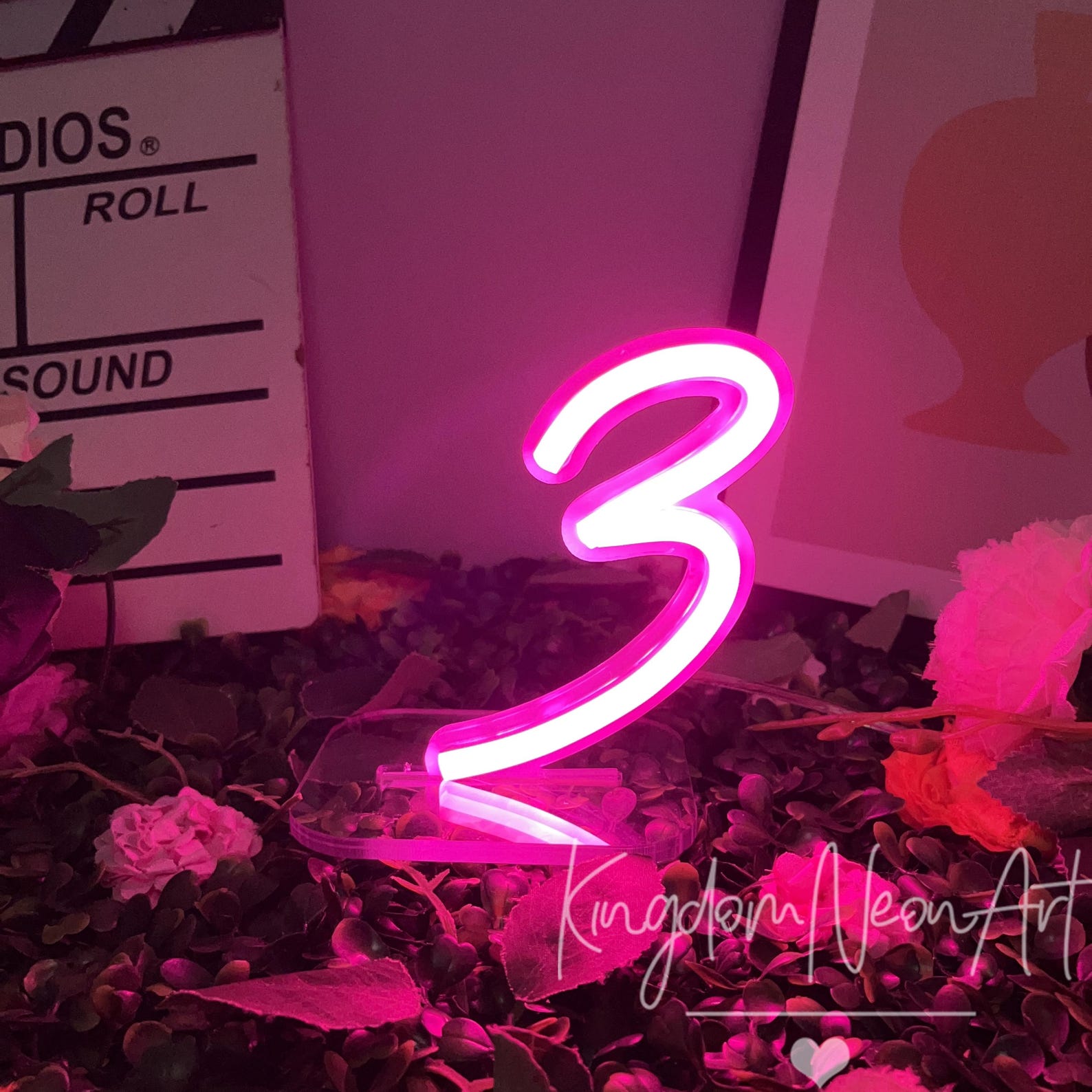 Custom Number Wedding Neon Sign, Personalized Desk Numbers Lamp ...