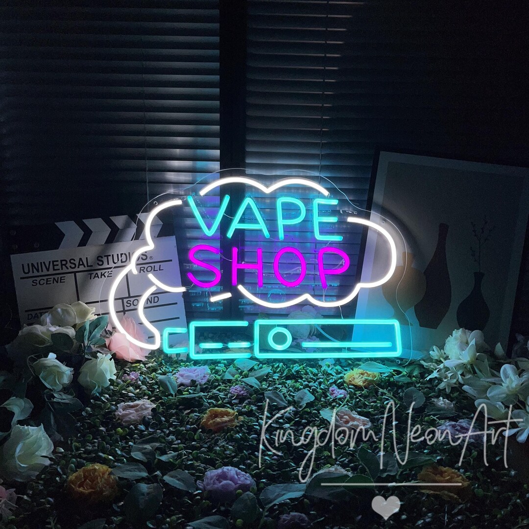 Vape Shop Neon Sign Custom Shop Neon Sign Business Shop Led Light Smoke ...