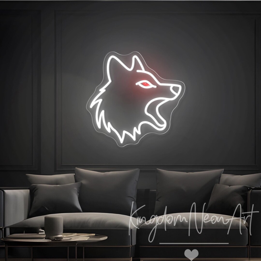 Wolf Neon Sign Custom Neon Sign Wolf Head Led Neon Light Animal Sign ...