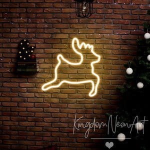 Led Lighted Reindeer Christmas Porch Sign - Etsy
