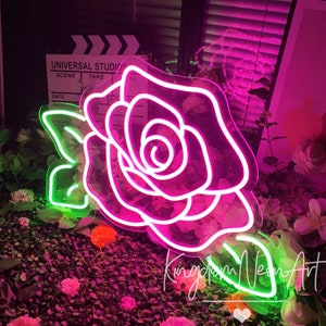Rose Neon Sign Flower Neon Sign Custom Led Light Neon Sign for Bedroom ...