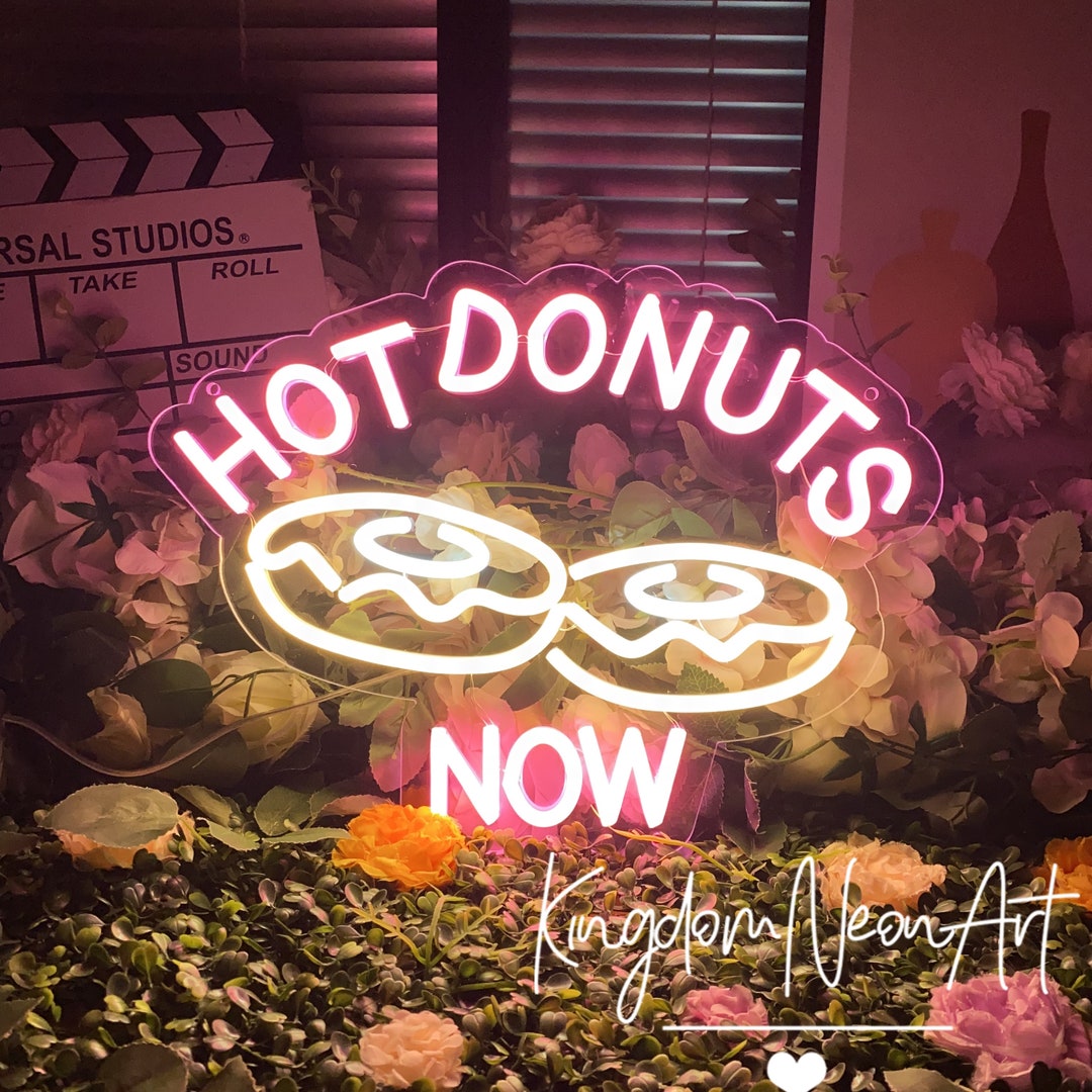 Hot Donuts Now Neon Sign Custom Food Neon Sign Bakery Sweet Donuts Led ...
