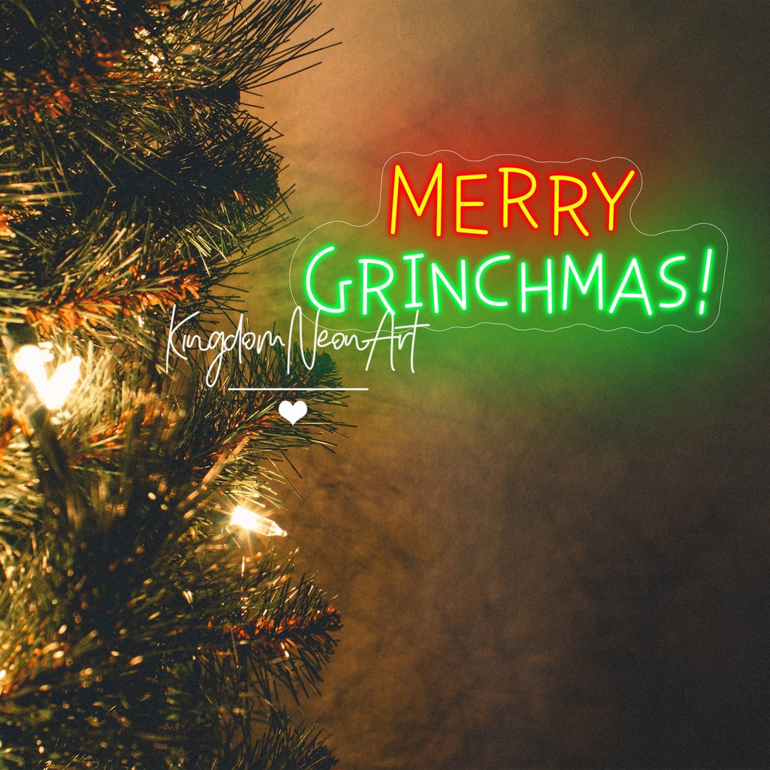 Merry Grinchmas Neon Signchristmas Signs Decor Grinch Christmas ...