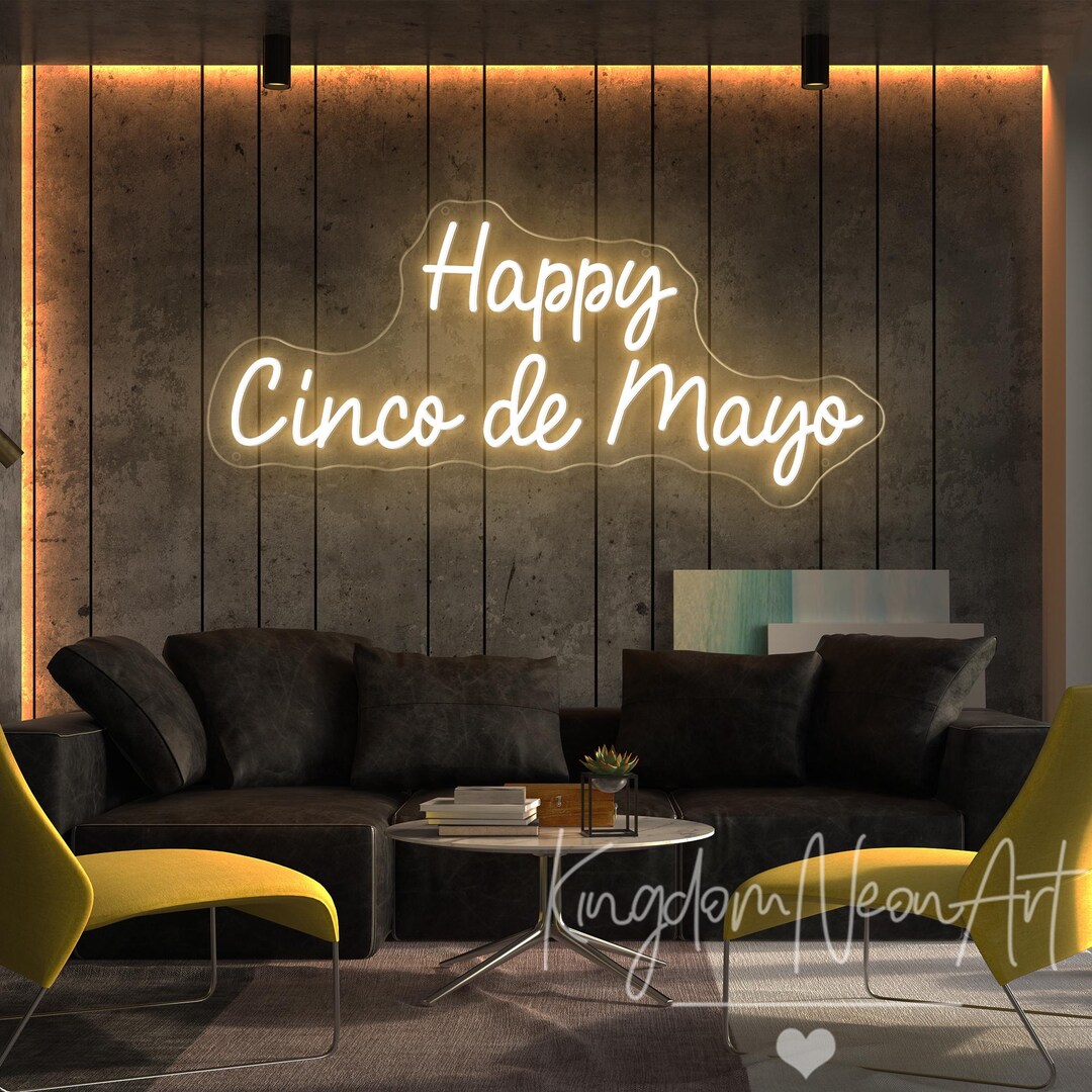 Happy Cinco De Mayo Neon Sign Custom Holidays Neon Sign Mexican ...