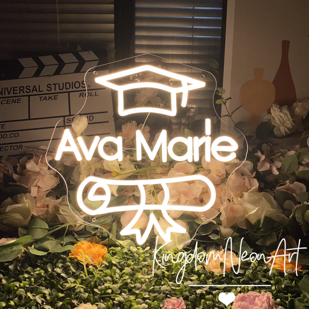 Custom Graduation Name Neon Sign Grad Neon Sign Led Light Grad Prom ...