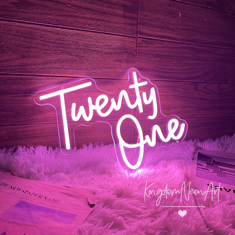 Twenty One Neon Sign, 21st Birthday Decor - Etsy