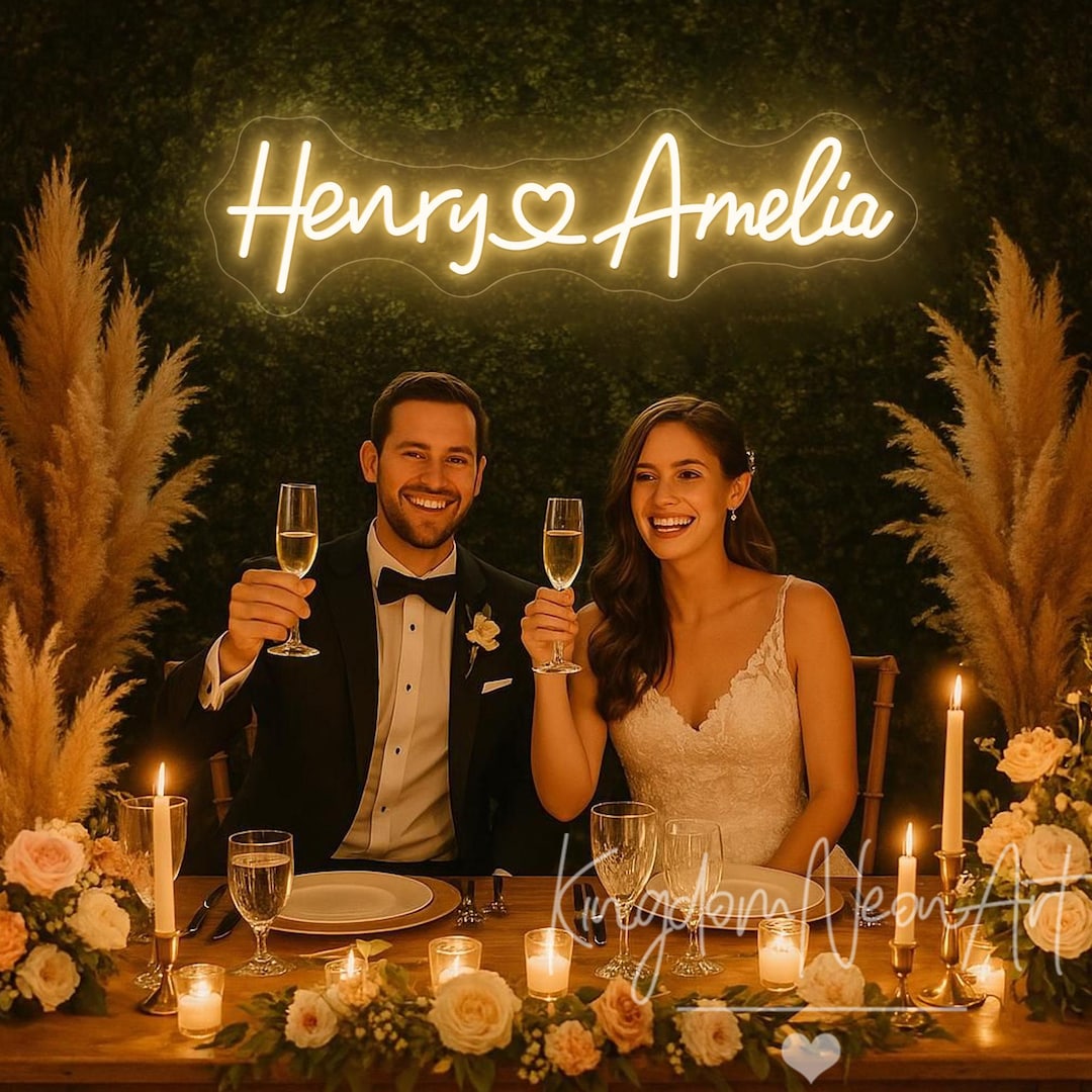 Custom Wedding Neon Sign, Personalized Name LED Light, Wedding ...