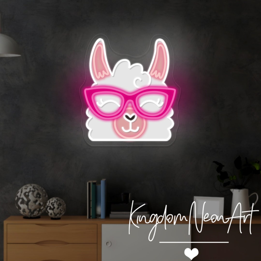 Llama Neon Sign Custom Neon Sign Animal Led Light Alpaca Neon Salon ...