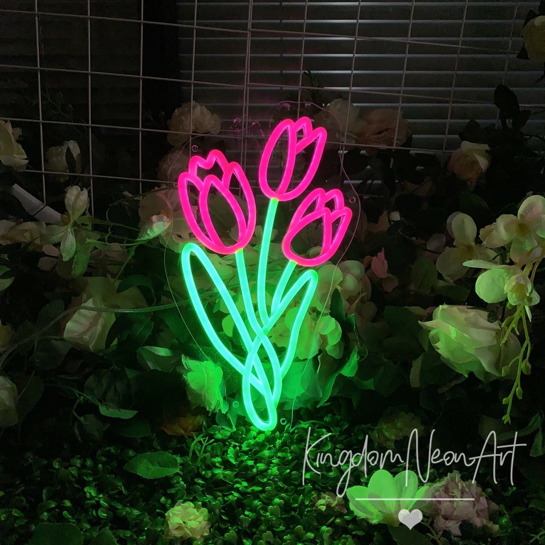 Rose Neon Sign Custom Flower Neon Sign Bedroom Home Wall Yard Decor Led ...
