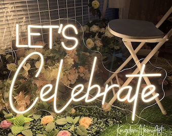 Celebrate Neon Sign - Etsy