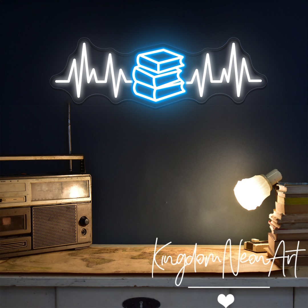 Book Neon Sign Custom Neon Sign Led Light Bedroom Home Wall Decor ...