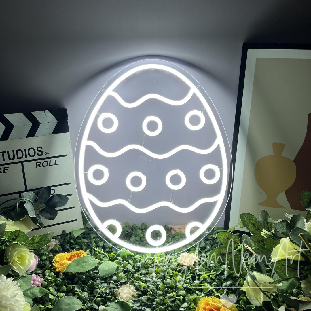 Easter Egg Neon Sign Custom Easter Neon Sign Easter Party Decor Happy ...