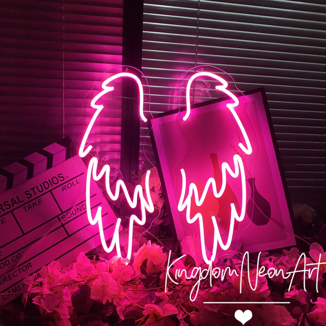 Wings Neon Sign Custom Angel Wings Neon Sign Custom Neon Bar Sign Led ...