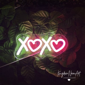 XOXO Neon Sign| Pink Led Light Sign| Custom Neon Sign| Pink Girl's Room ...