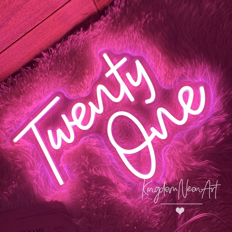 Twenty One Neon Sign, 21st Birthday Decor - Etsy