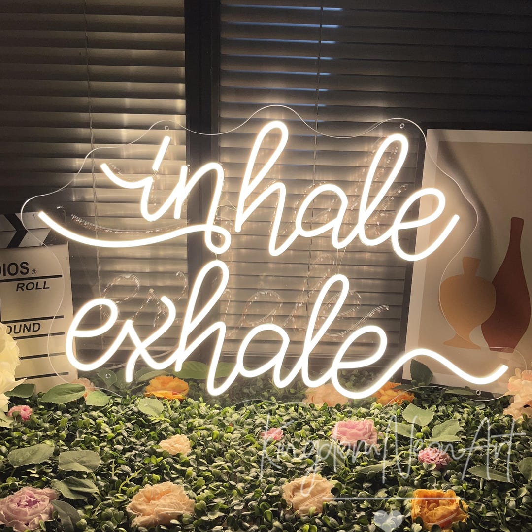 Inhale Exhale Neon Sign Custom Neon Sign Yoga Led Light Yoga Room ...