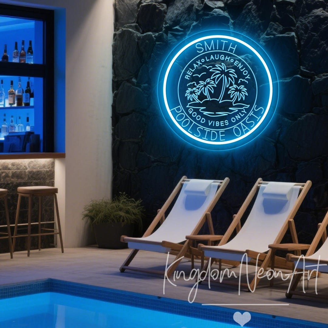 Custom Poolside Neon Sign: LED Beach Bar Wall Decor - Etsy Australia