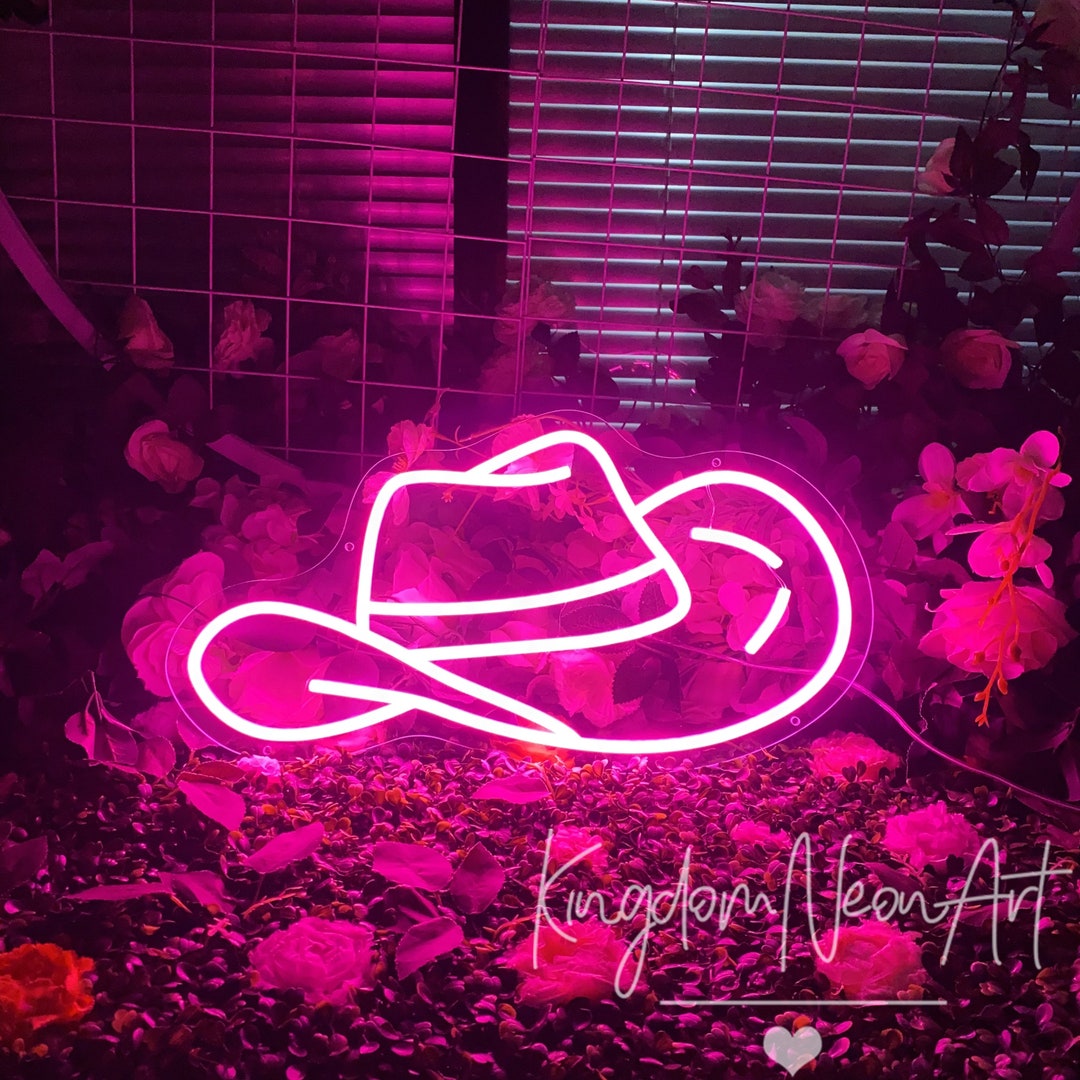 Western Cowboy Hat Neon Sign Custom Neon Sign Cowboy Cowgirl Home Room ...