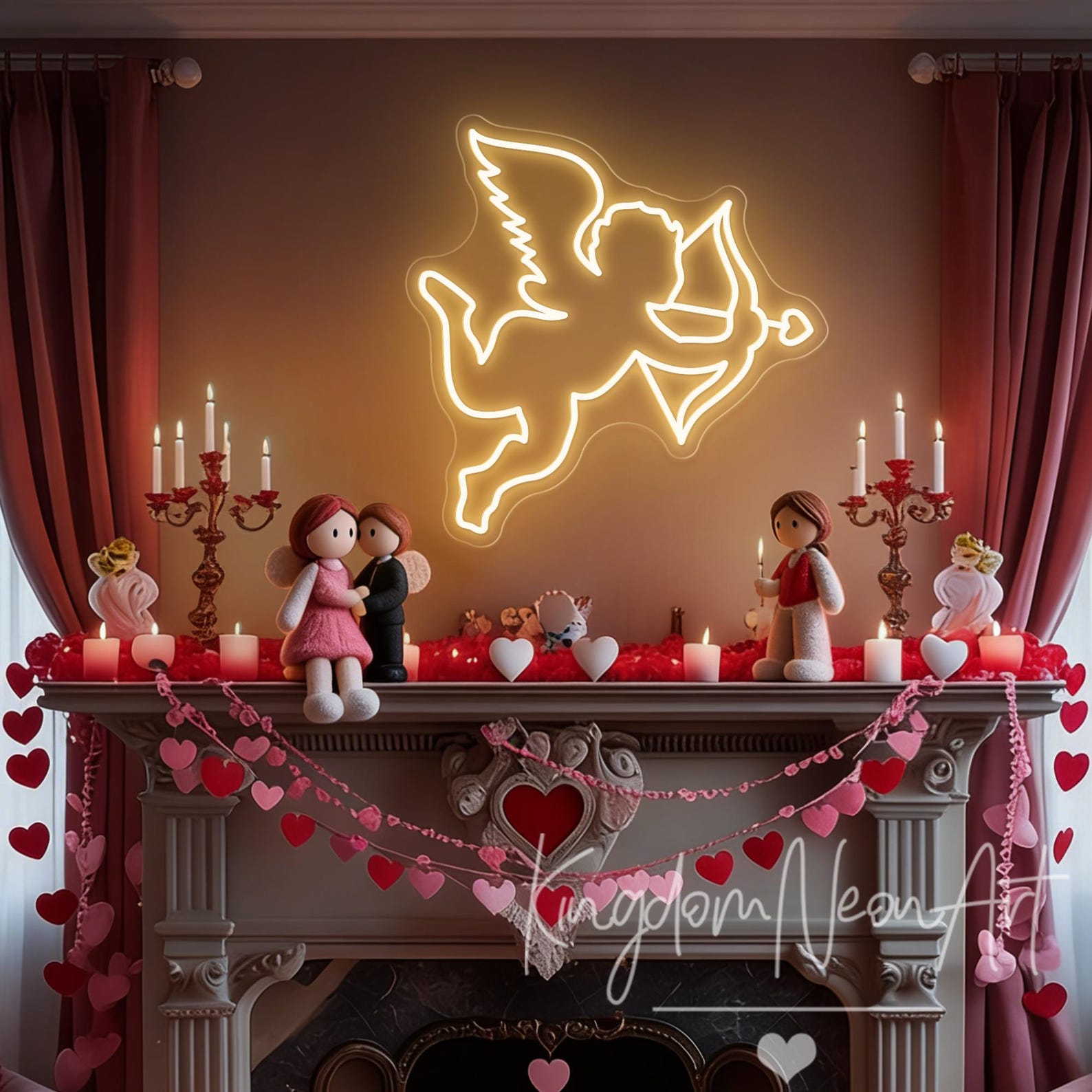 Cupid Neon Sign God of Love Led Light Valentine's Day Sign Room Wall ...