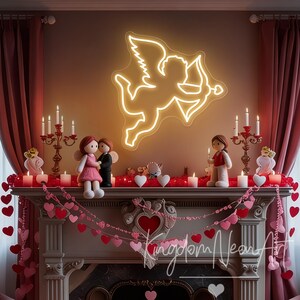 Cupid Neon Sign God of Love Led Light Valentine's Day Sign Room Wall ...