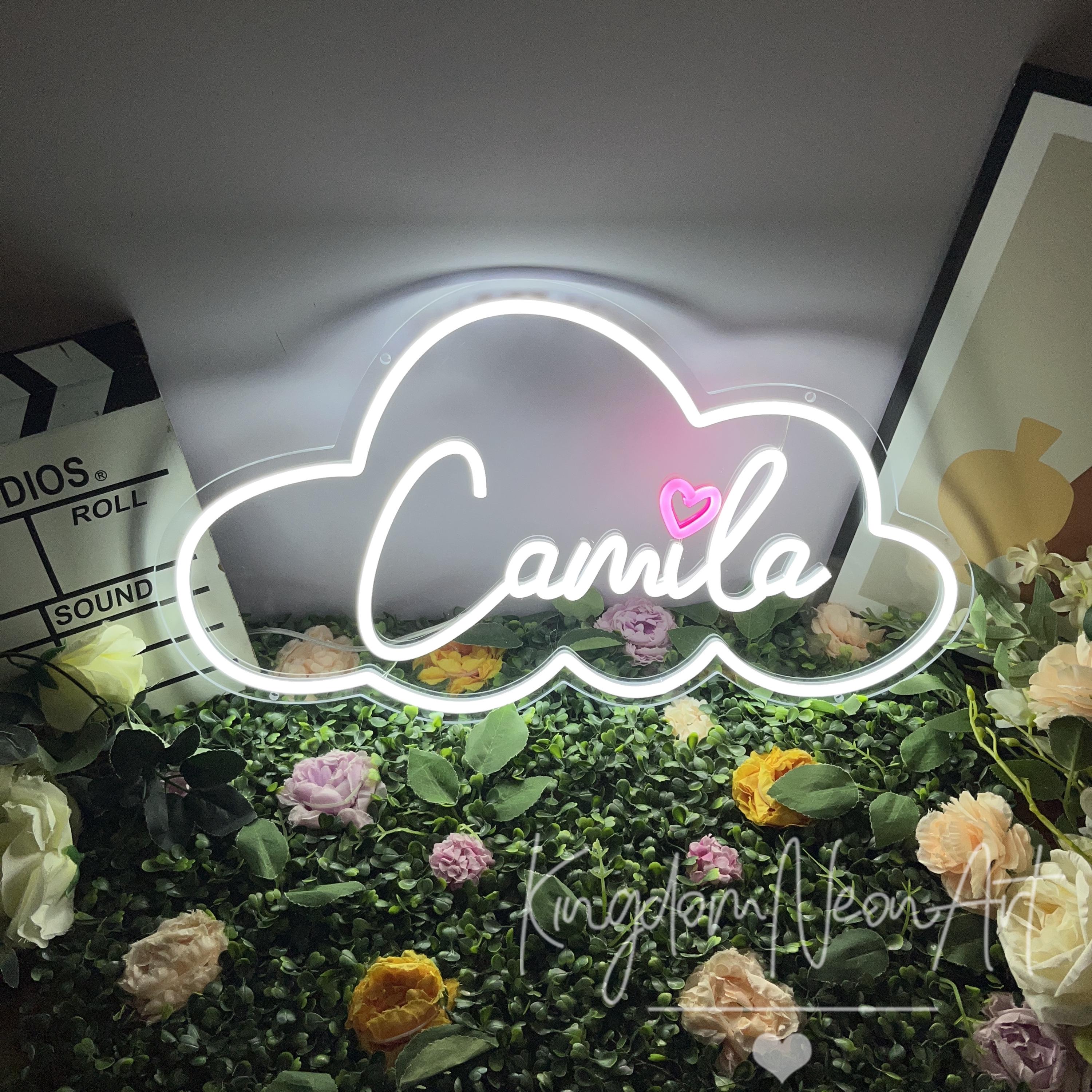 Custom Name Neon Sign: Cloud Nursery Decor, Personalized LED Light - Etsy