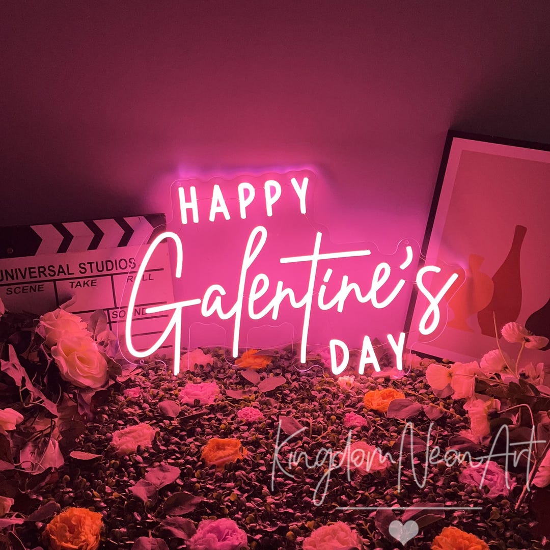 Happy Galentine's Day Neon Sign Custom Girls Valentine Neon Sign Girls ...