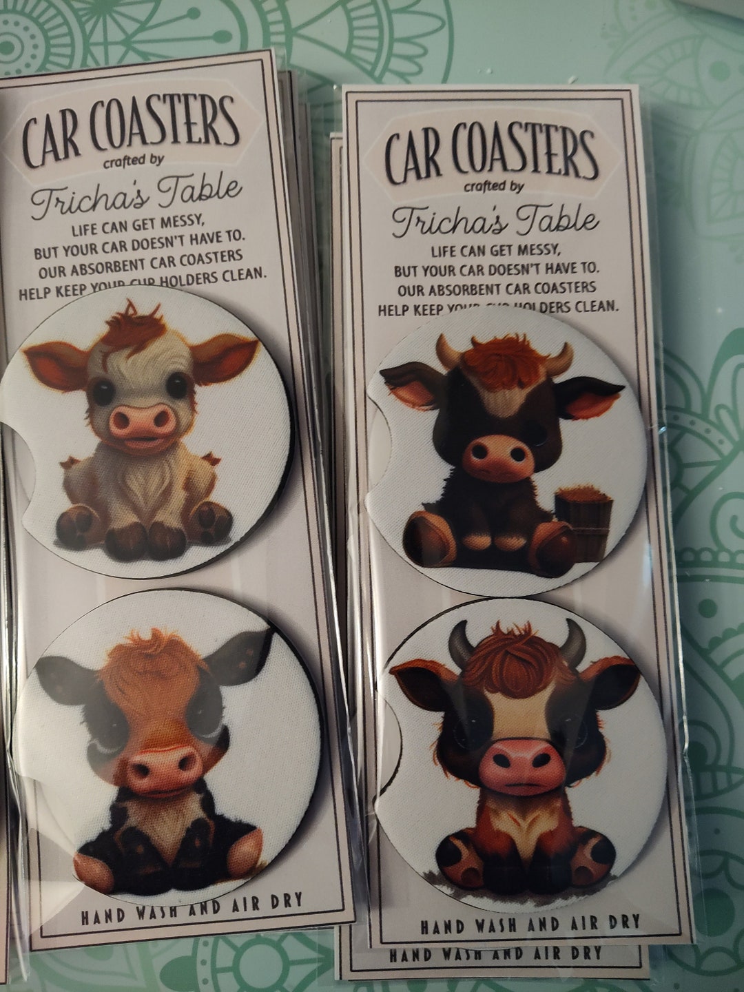 Baby Cow Car Coasters - Etsy