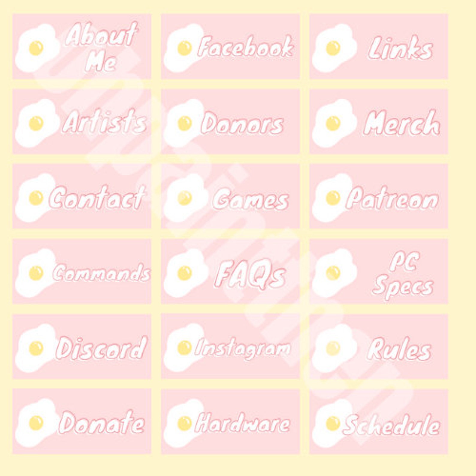 Twitch Stream Overlay Cute Egg Themed With Animated Scenes - Etsy