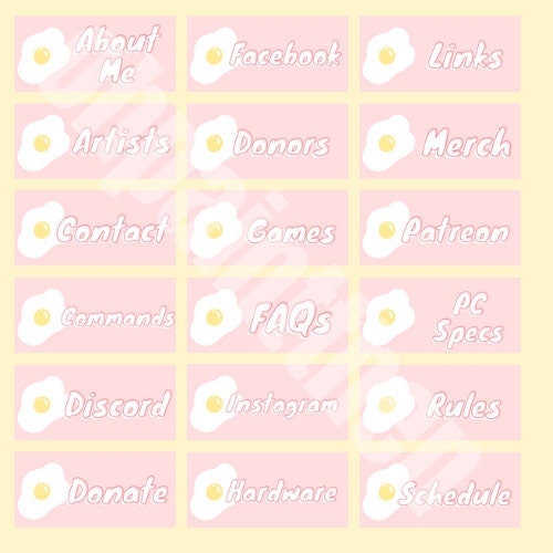 Twitch Stream Overlay Cute Egg Themed With Animated Scenes - Etsy