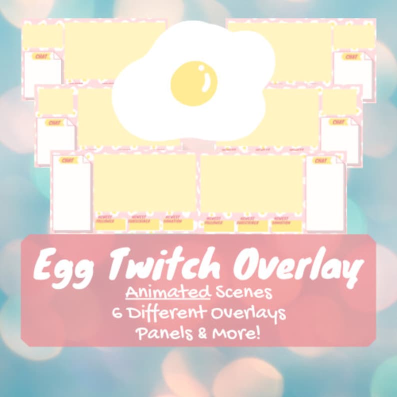 Twitch Stream Overlay Cute Egg Themed With Animated Scenes - Etsy