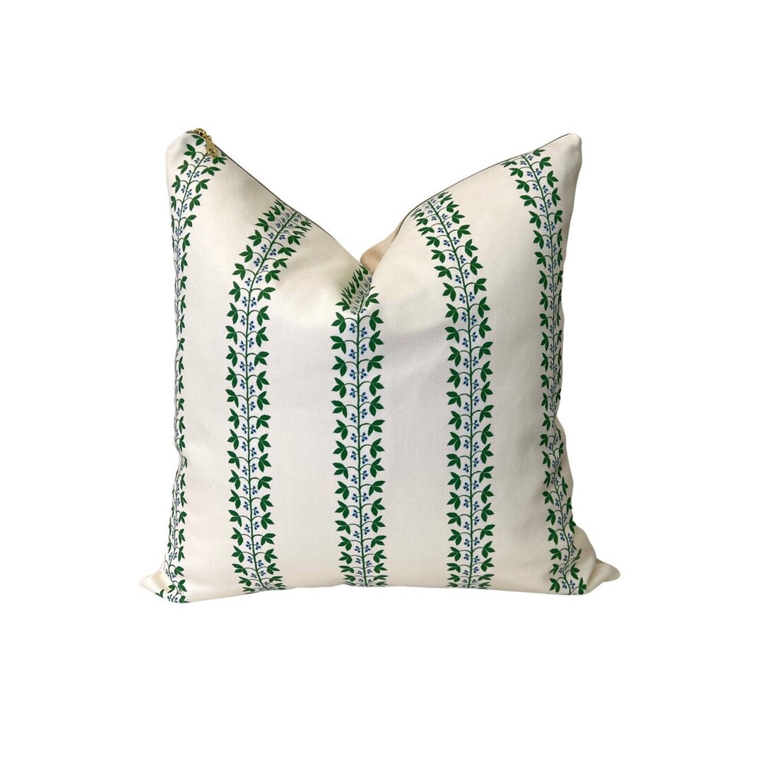 Cover Only Berry Vine Stripe Blue and Green Designed by Danika Herrick ...