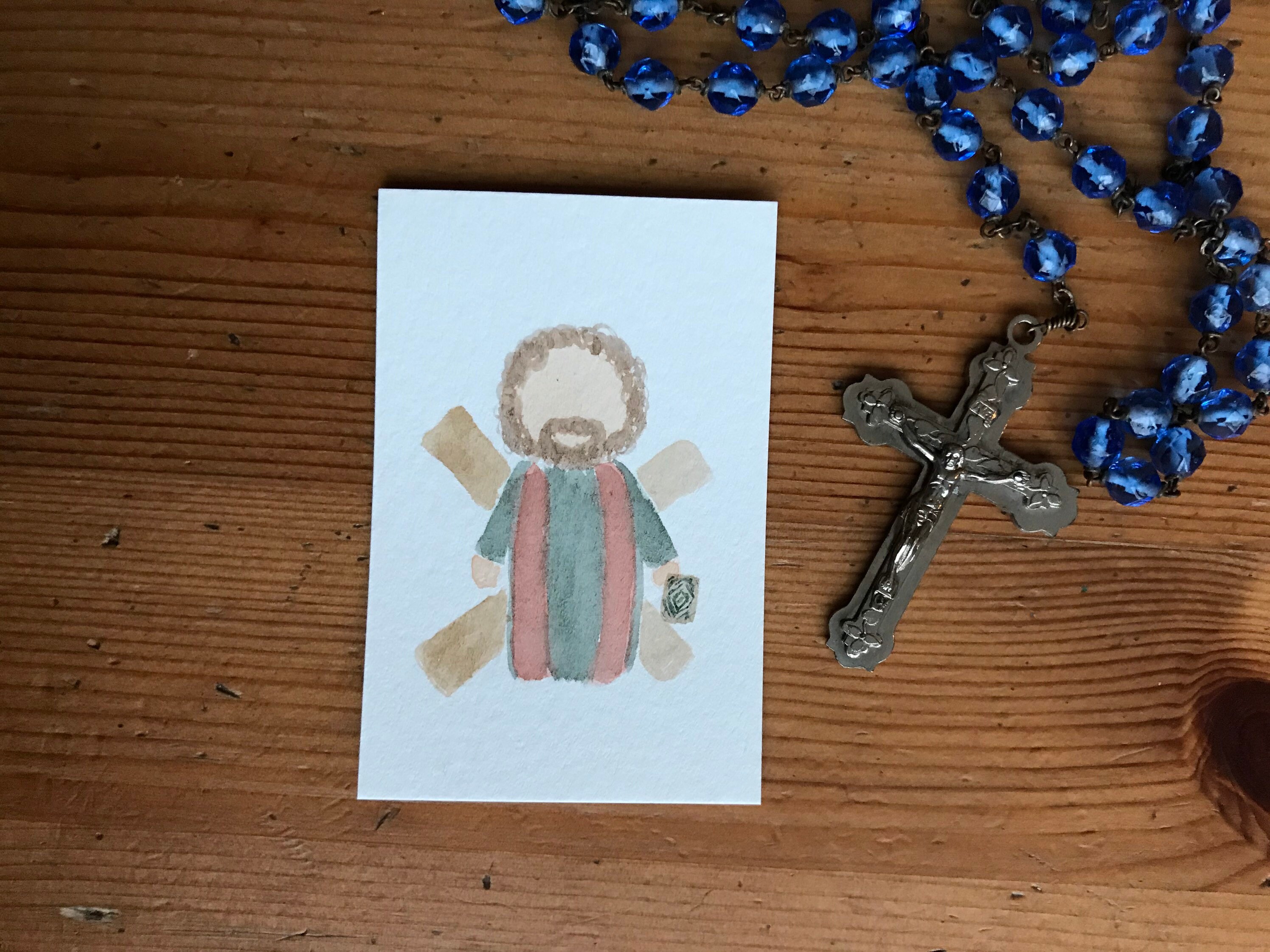 Mini Watercolor Catholic Saint Cards L Catholic Gift L Prayer Cards L ...