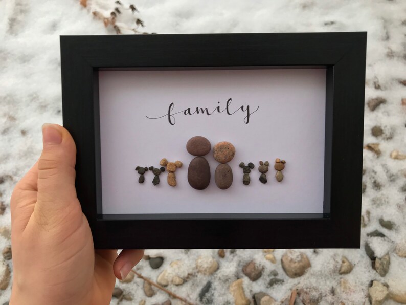 Pebble Art Family Rock Art Family Personalized Pebble - Etsy