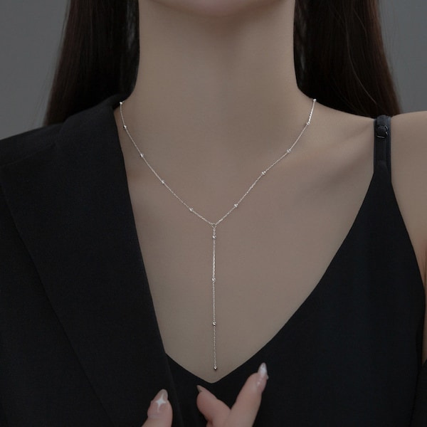 Long Silver Necklace - Etsy