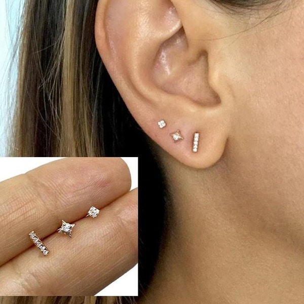 Stud Earrings Set - Etsy UK