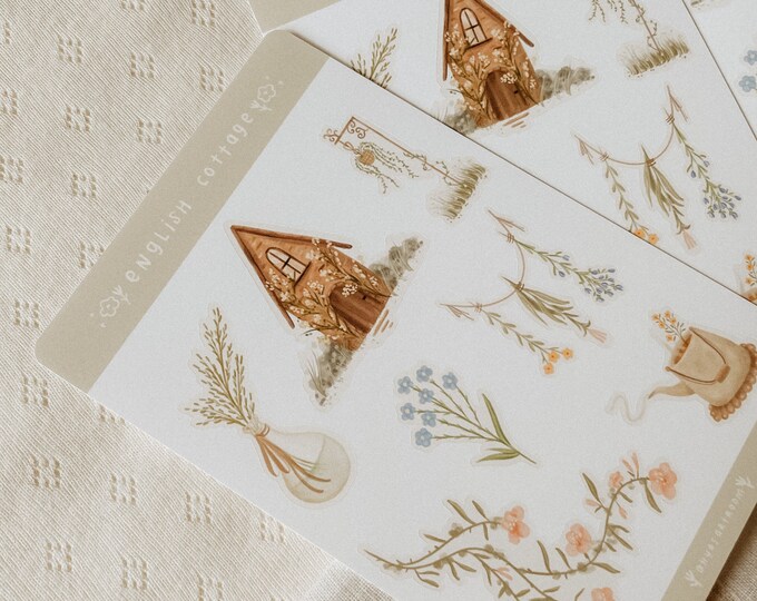 English Cottage Sticker Sheet Flower, Floral Stickers, Cottagecore ...
