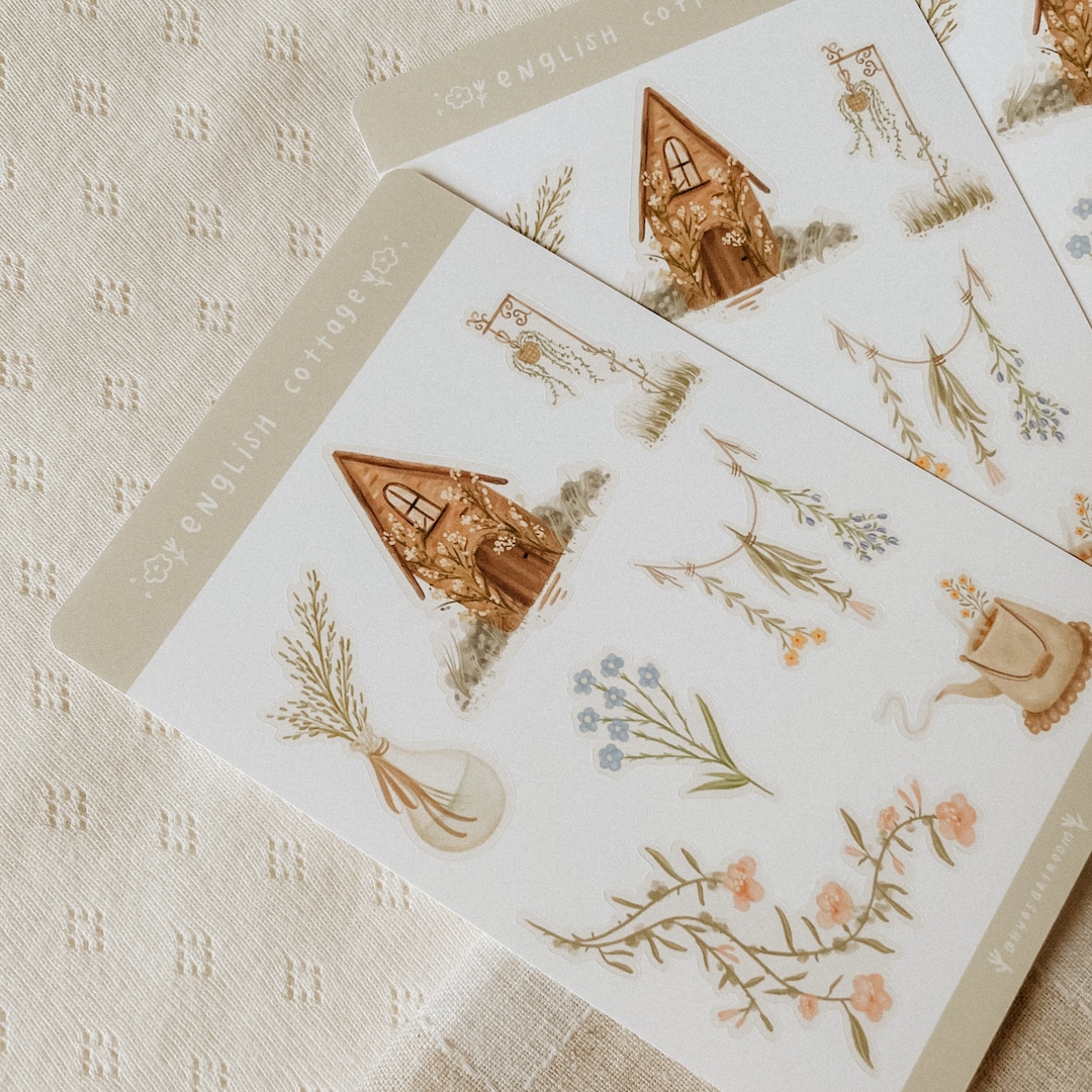 English Cottage Sticker Sheet Flower Floral Stickers - Etsy