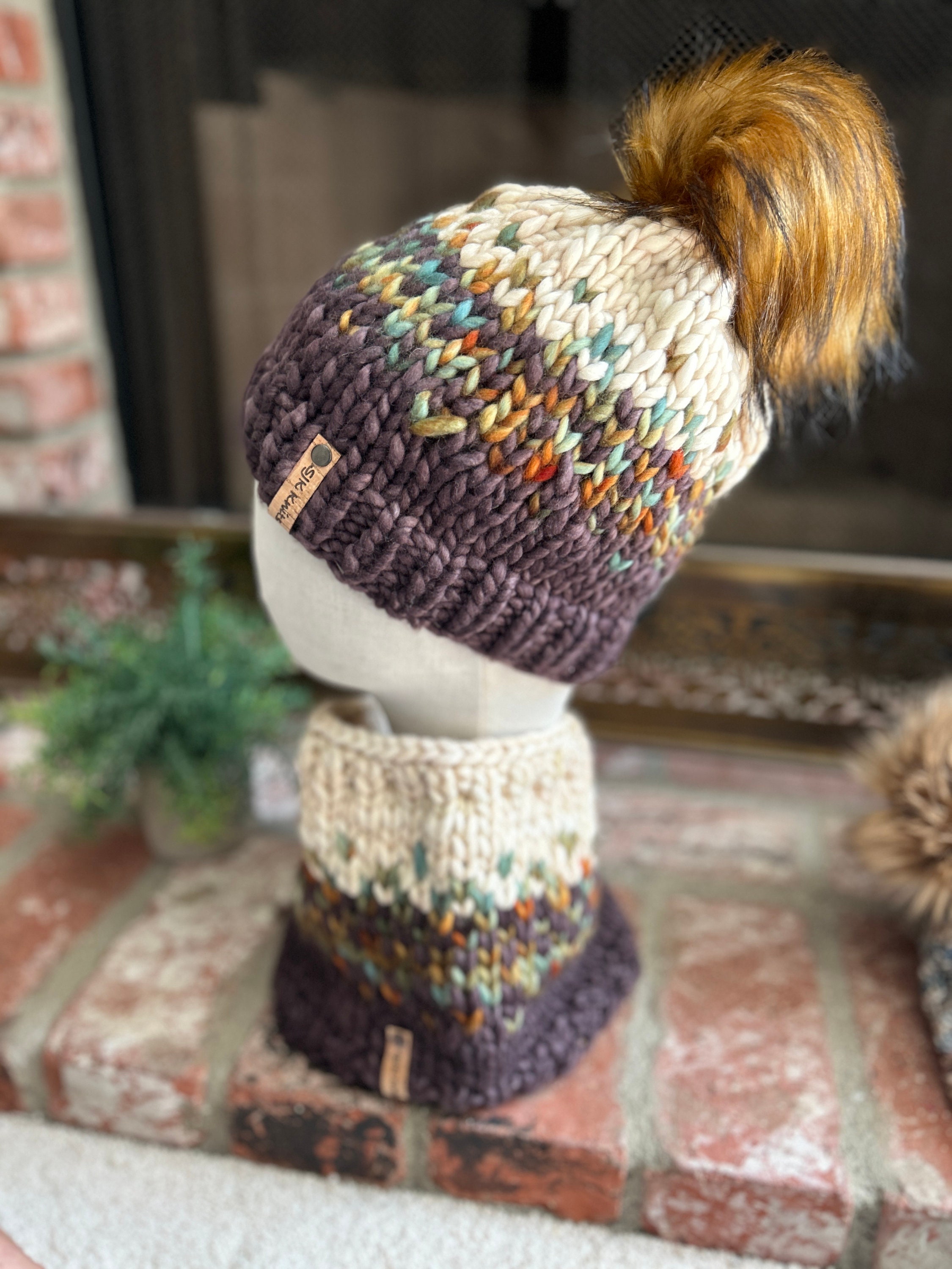 Luxe Winterfell Hat & Cowl / Hand Knit Hat Cowl Set / Socal Made ...