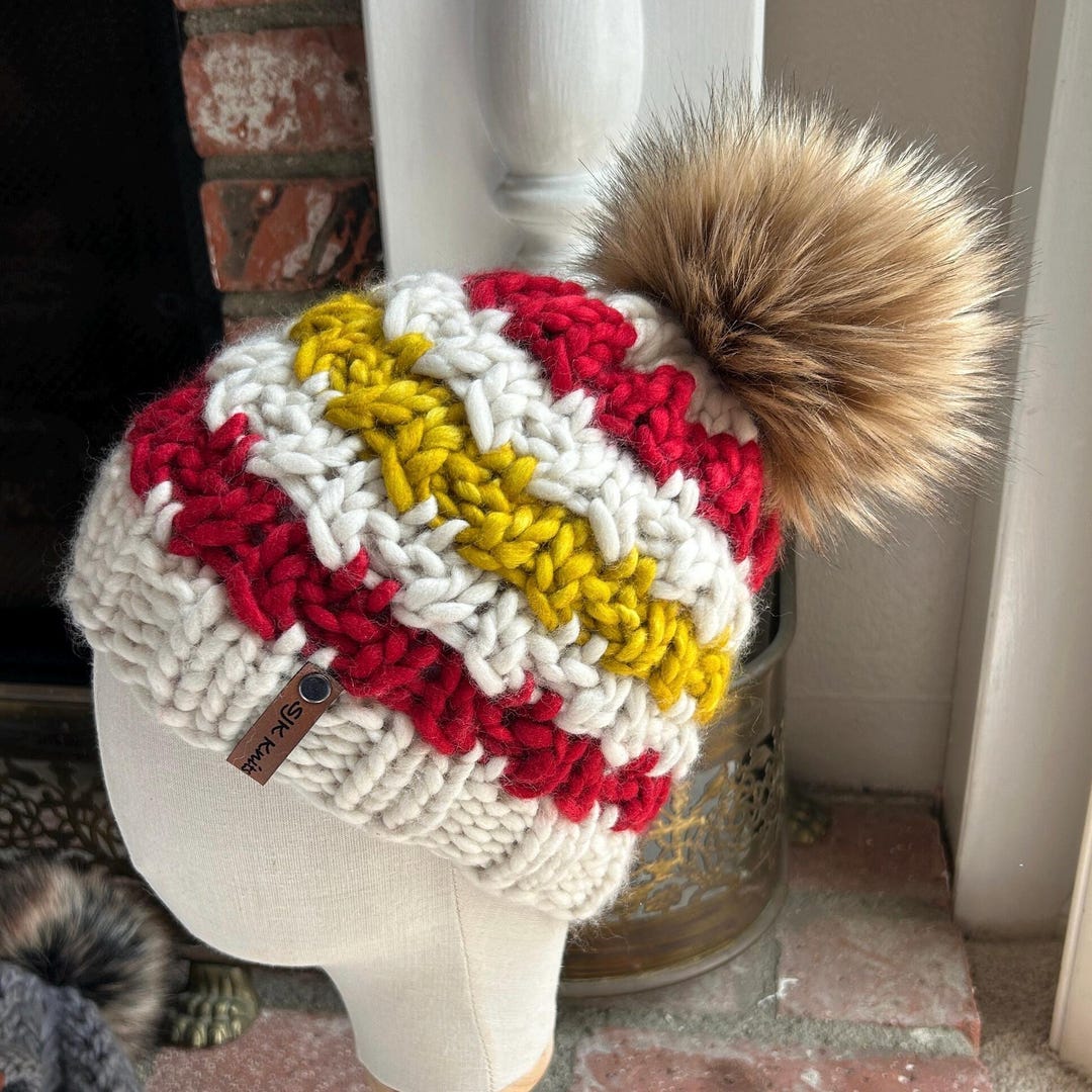 CHIEFS Luxe Fun Faux Beanie (ready to Ship!) / Luxury Wool Beanie ...