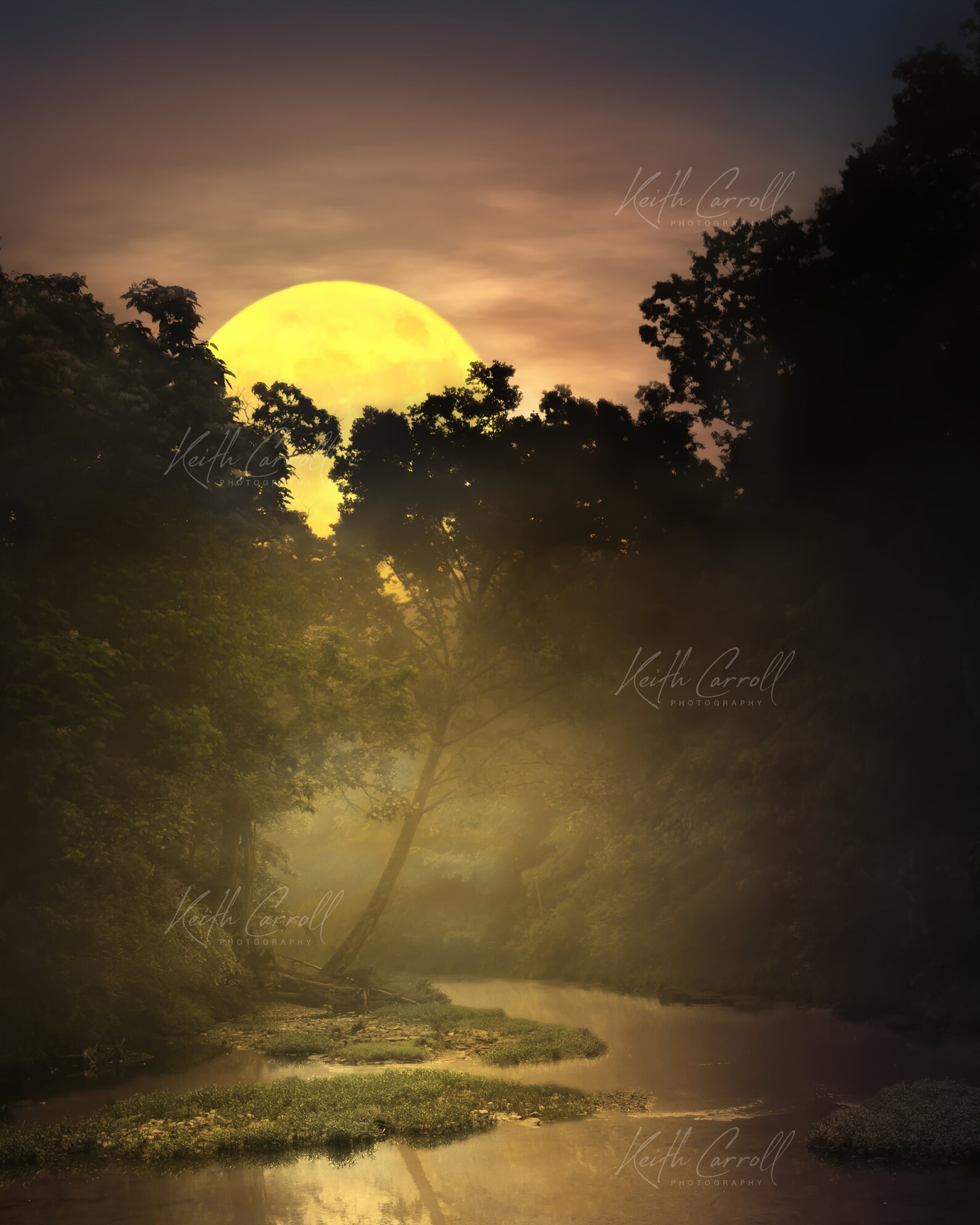 Spring Moon River Photograph, Full Moon, Moonscape, Night Landscape ...