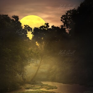 Spring Moon River Photograph, Full Moon, Moonscape, Night Landscape ...