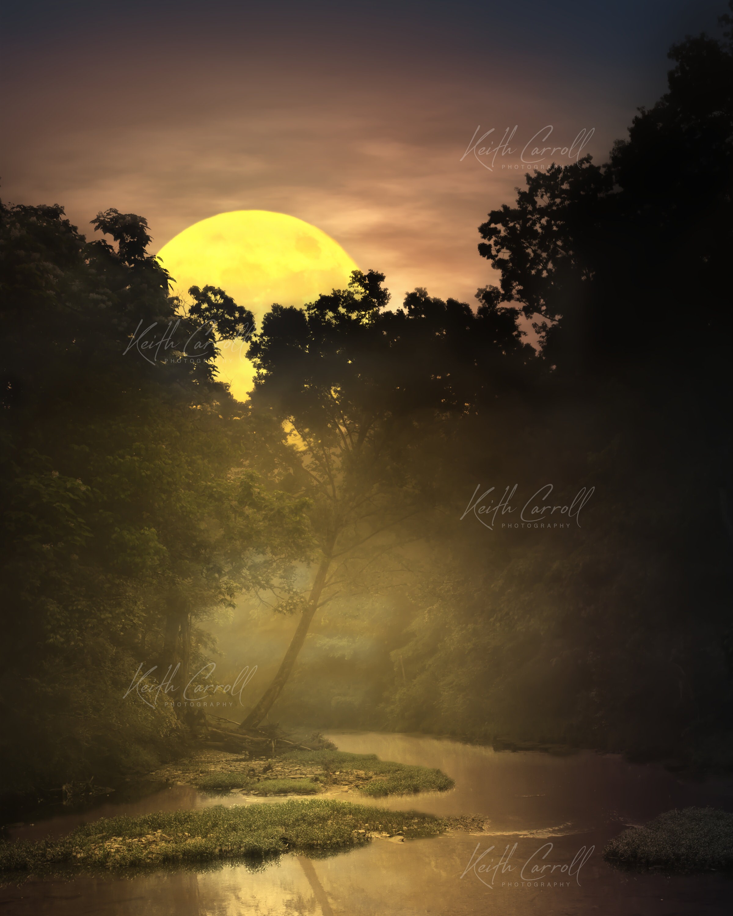 Spring Moon River Photograph, Full Moon, Moonscape, Night Landscape ...