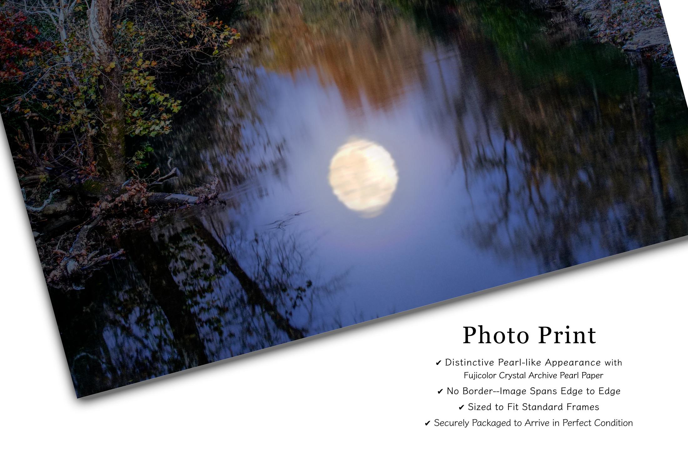 Fall Hunter's Full Moon Over Creek Photograph, Full Moon, Moonscape ...